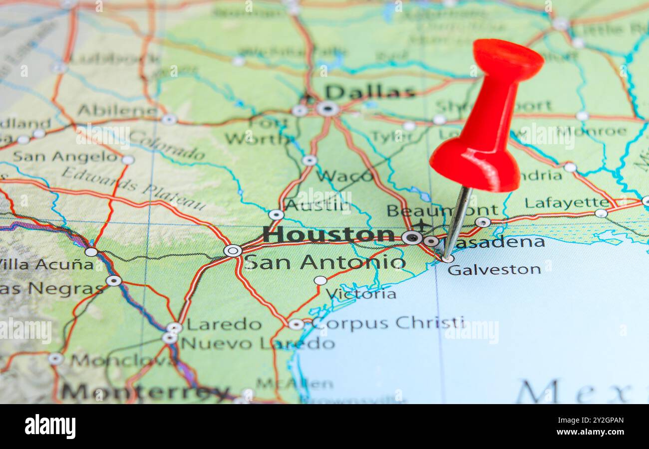 Map of galveston hi-res stock photography and images - Alamy