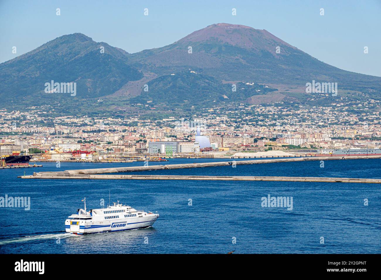 Naples Napoli Italy,Mediterranean Sea,Gulf of Naples,Mount Vesuvius ...