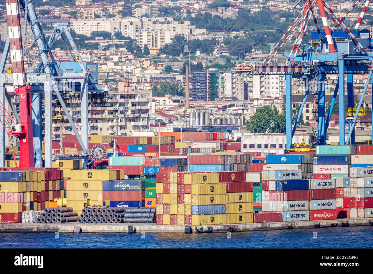 Naples Napoli Italy,Mediterranean Sea,Port of Naples,industrial lifting ...