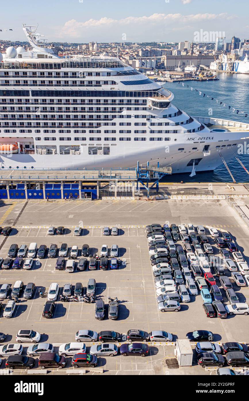 Naples Napoli Italy,Mediterranean Sea,Port of Naples,docked MSC Divina ...