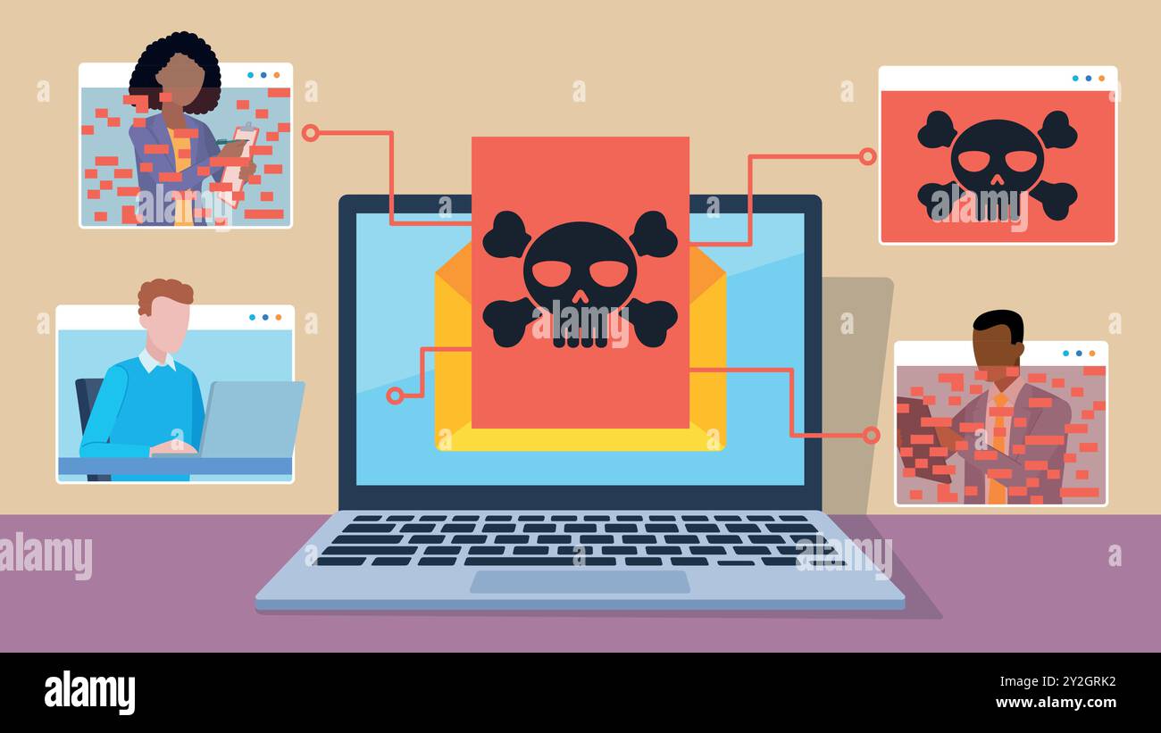 Taking over computer desk Stock Vector Images - Alamy