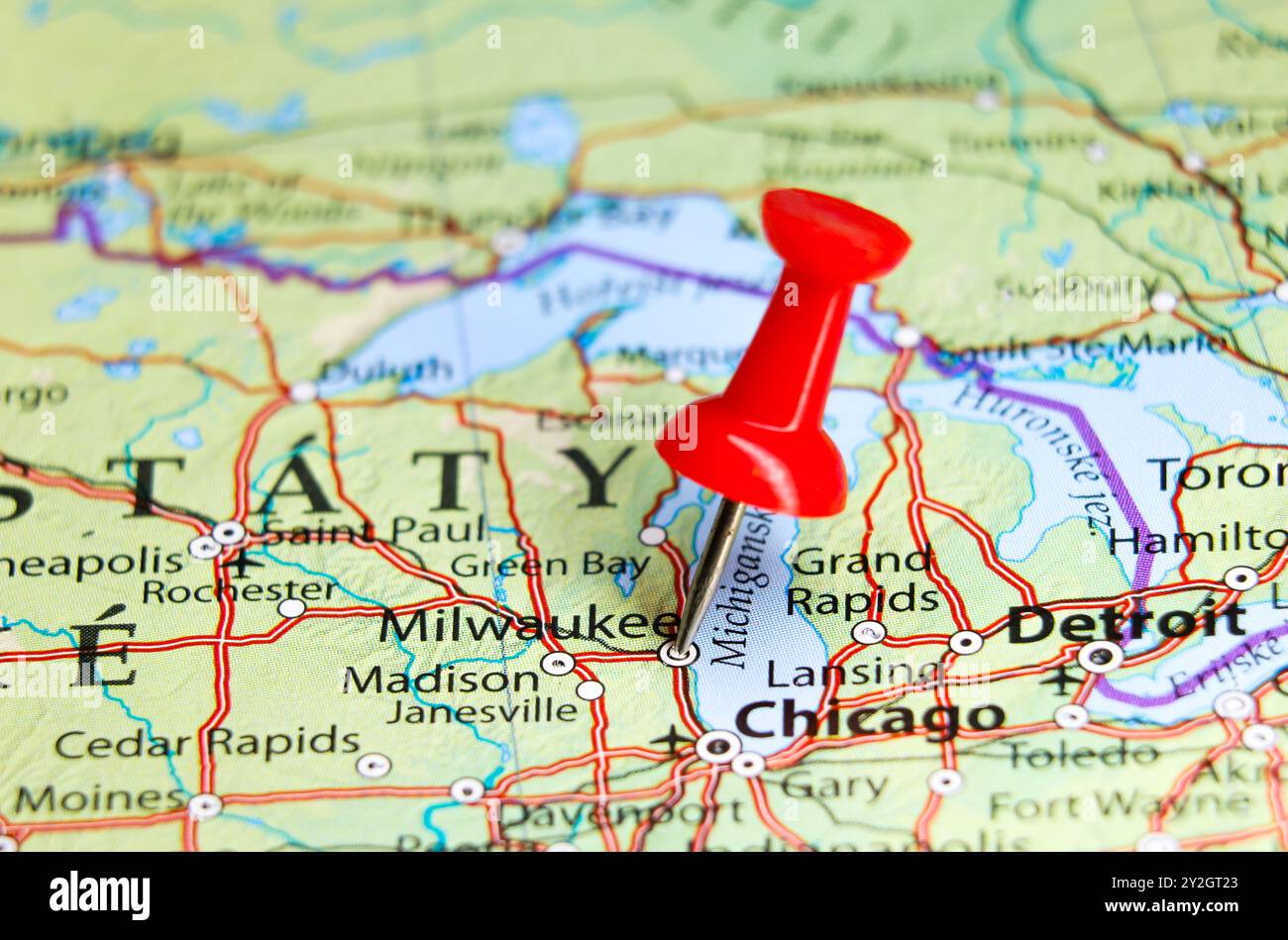 Milwaukee wisconsin state map hi-res stock photography and images - Alamy