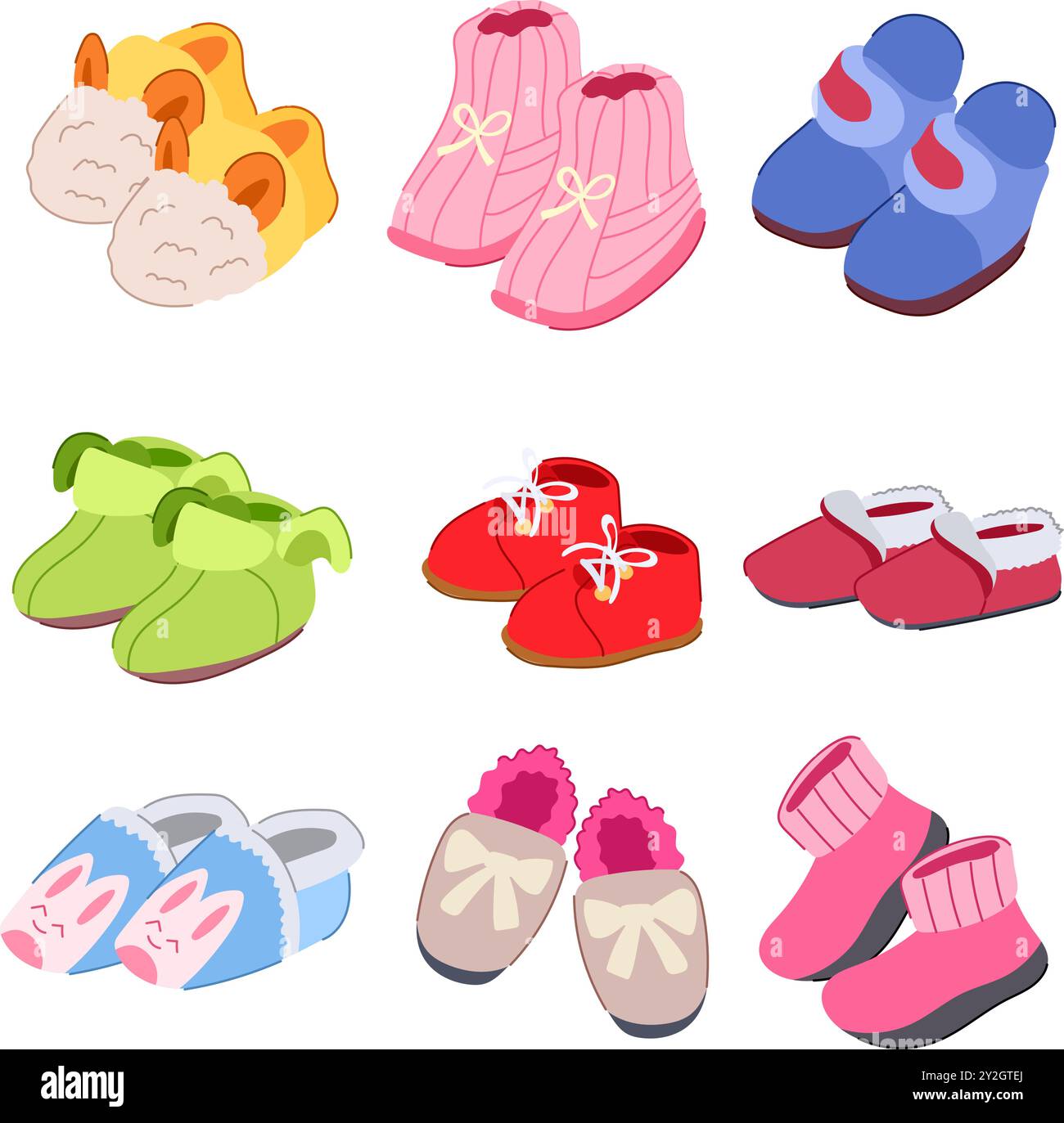 baby booties set cartoon vector illustration Stock Vector Image & Art ...
