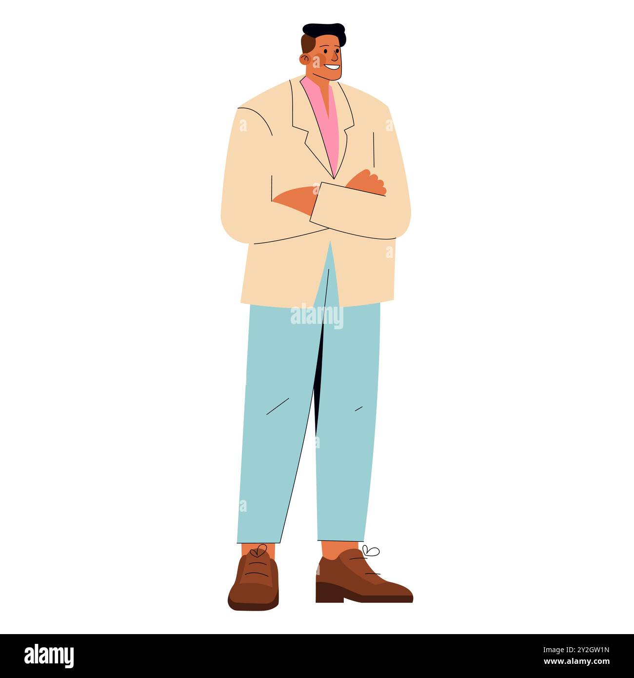 Diversity businessman concept. Confident male professional stands with ...