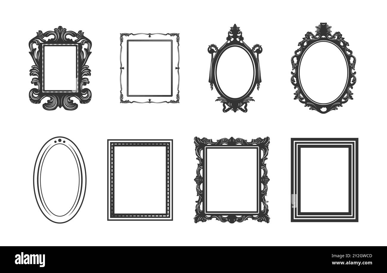 Picture frames silhouette, Baroque frame silhouettes, Decorative ...