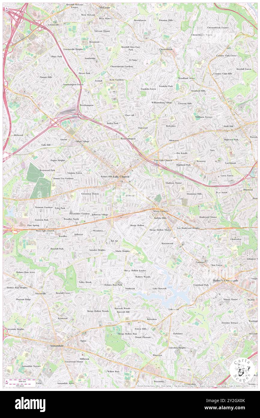Map of falls church virginia hi-res stock photography and images - Alamy