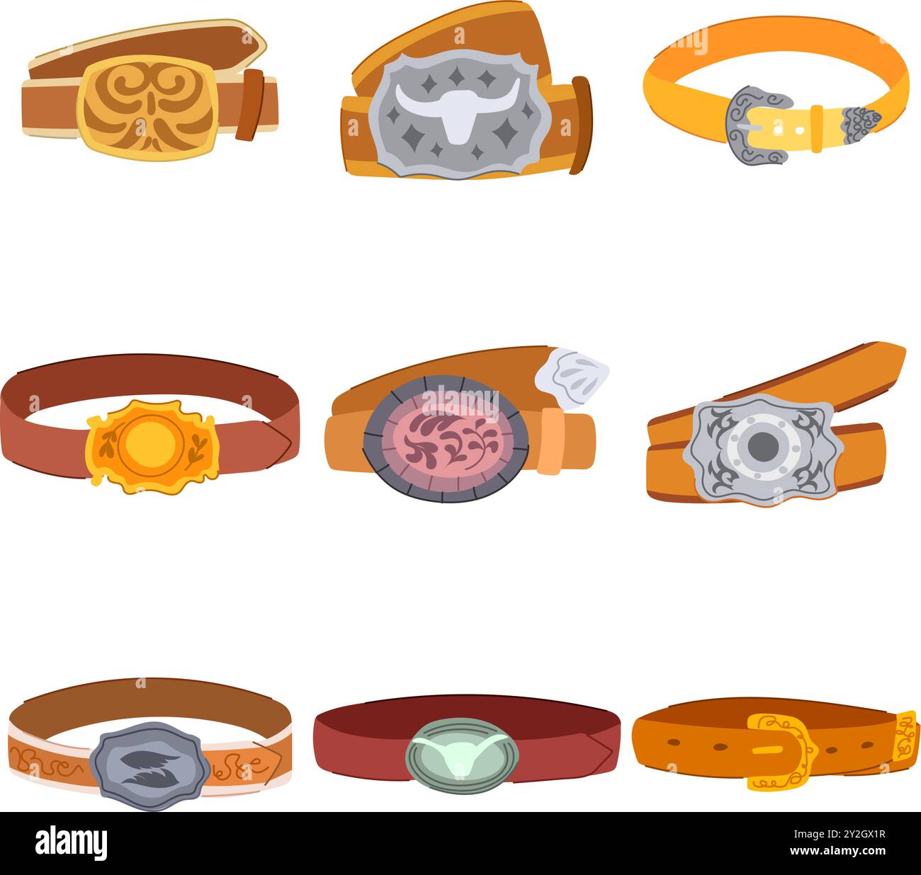belt cowboy set cartoon vector illustration Stock Vector Image & Art ...