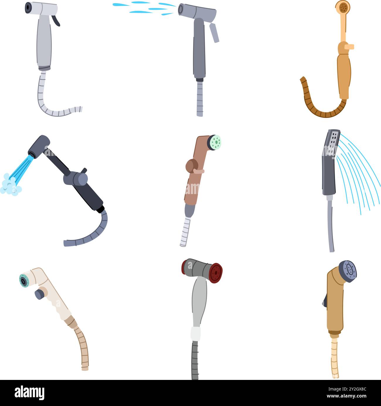 bidet sprayer set cartoon vector illustration Stock Vector Image & Art ...