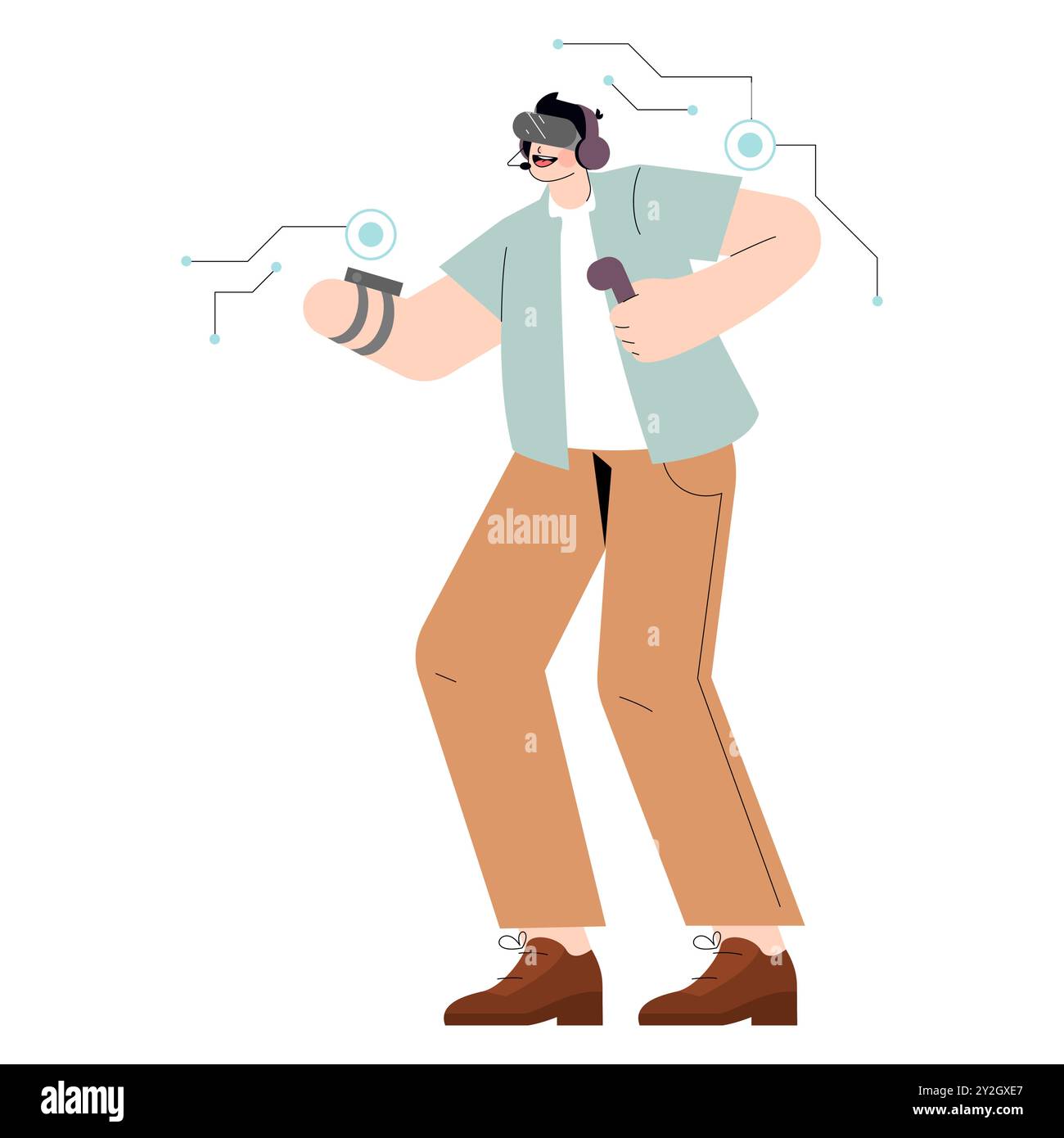 Diverse businessman concept. Modern male entrepreneur with digital ...