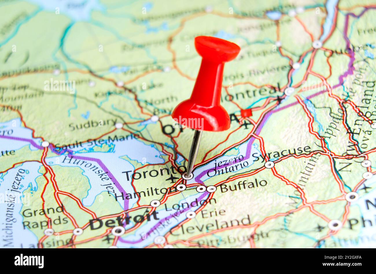 Toronto, Canada pin on map Stock Photo - Alamy