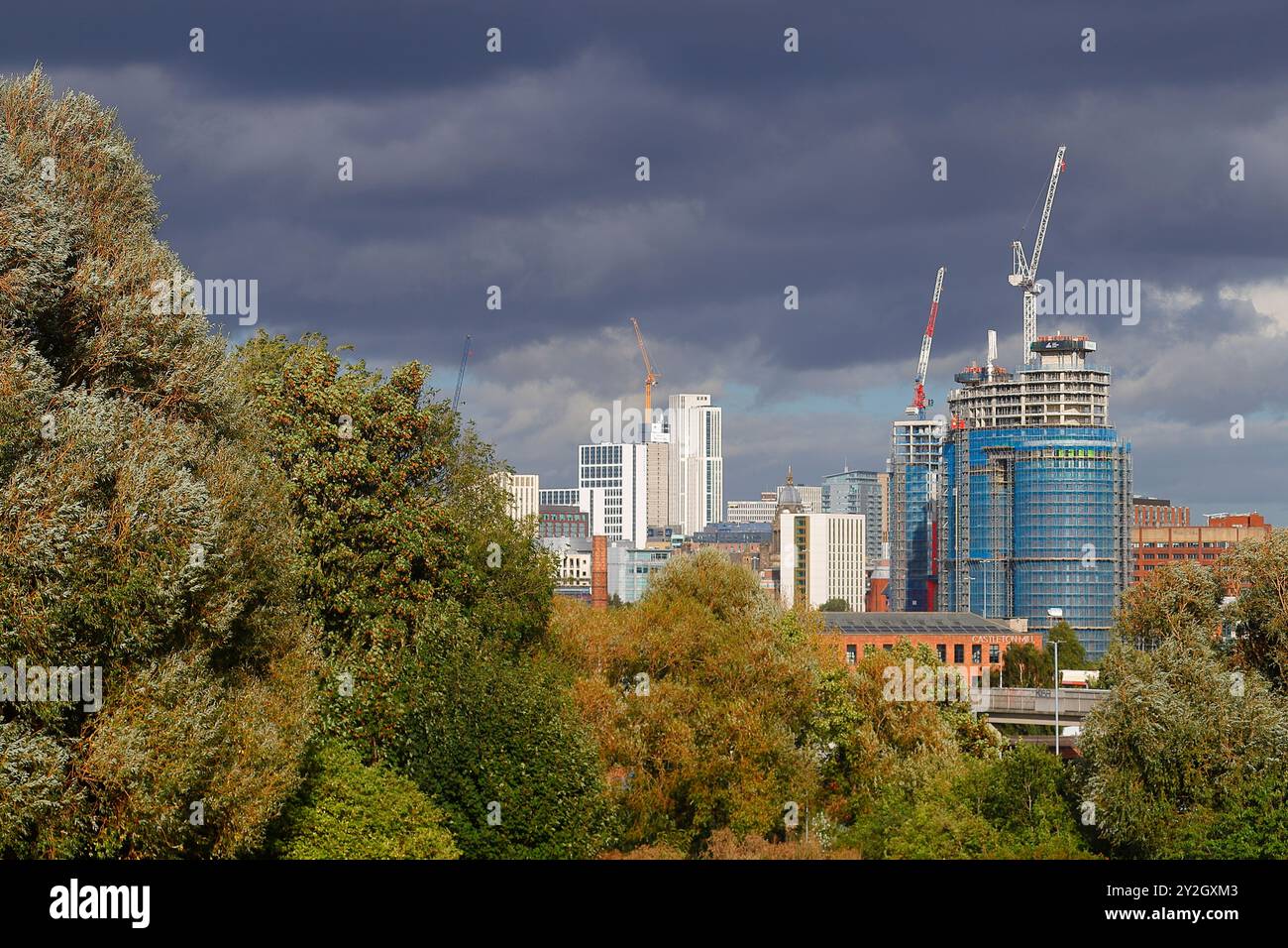 A view of Triangle Yard under construction in Leeds with the Arena ...