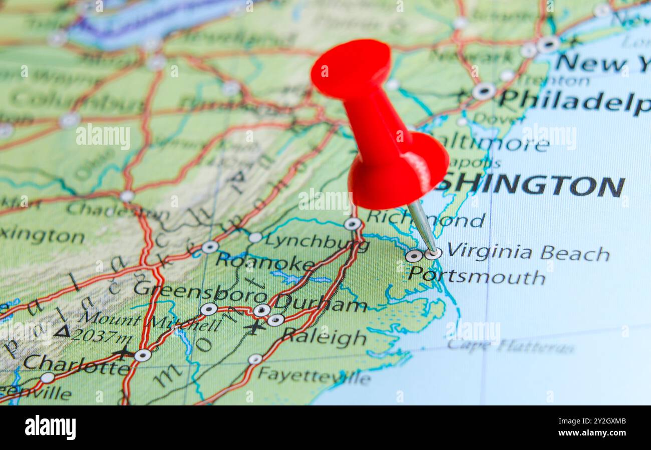 Virginia state on usa map hi-res stock photography and images - Alamy