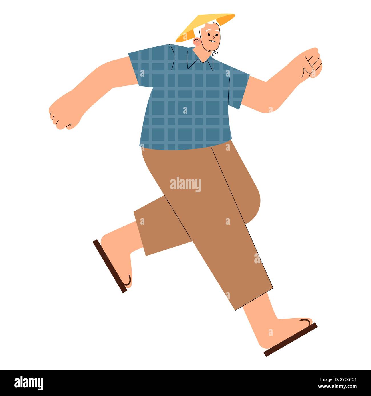 Dynamic businessman illustration. A cheerful, active male character in ...