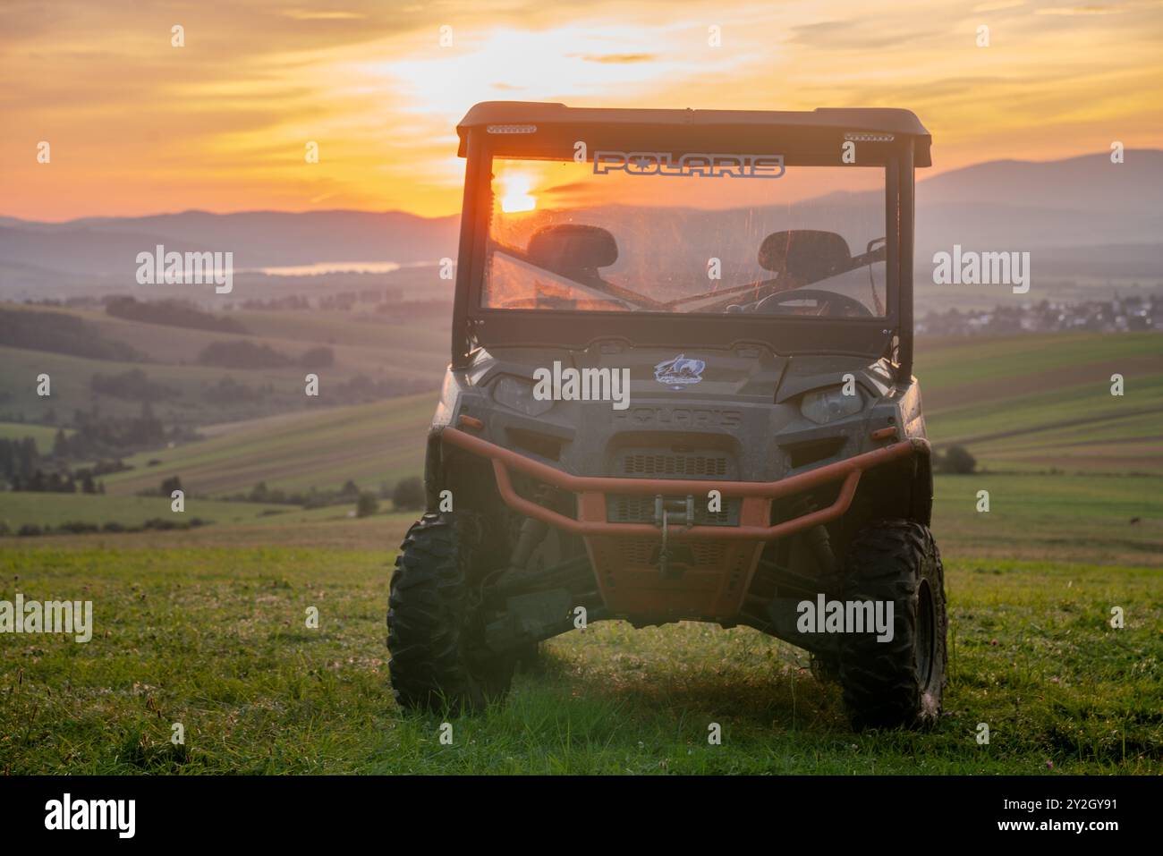 Quad Polaris Ranger off-road UTV in mountainous terrain Stock Photo - Alamy