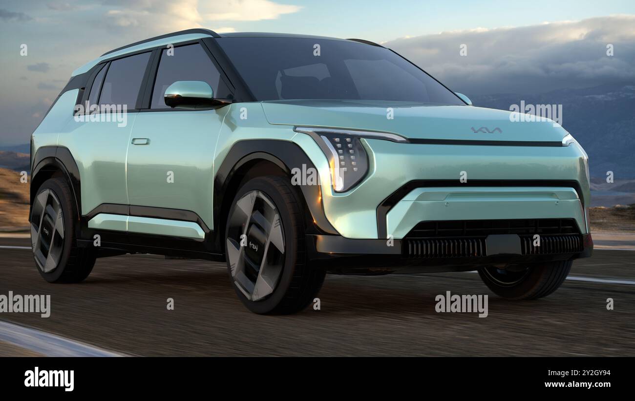 New electric Kia EV3. It has a range of 600 km Stock Photo - Alamy