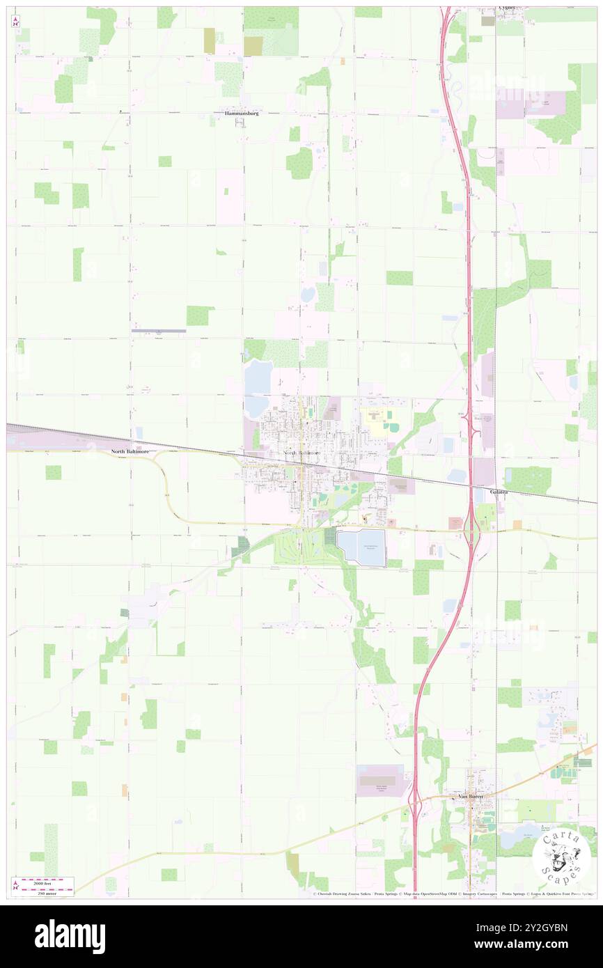 Map of north baltimore ohio Cut Out Stock Images & Pictures - Alamy