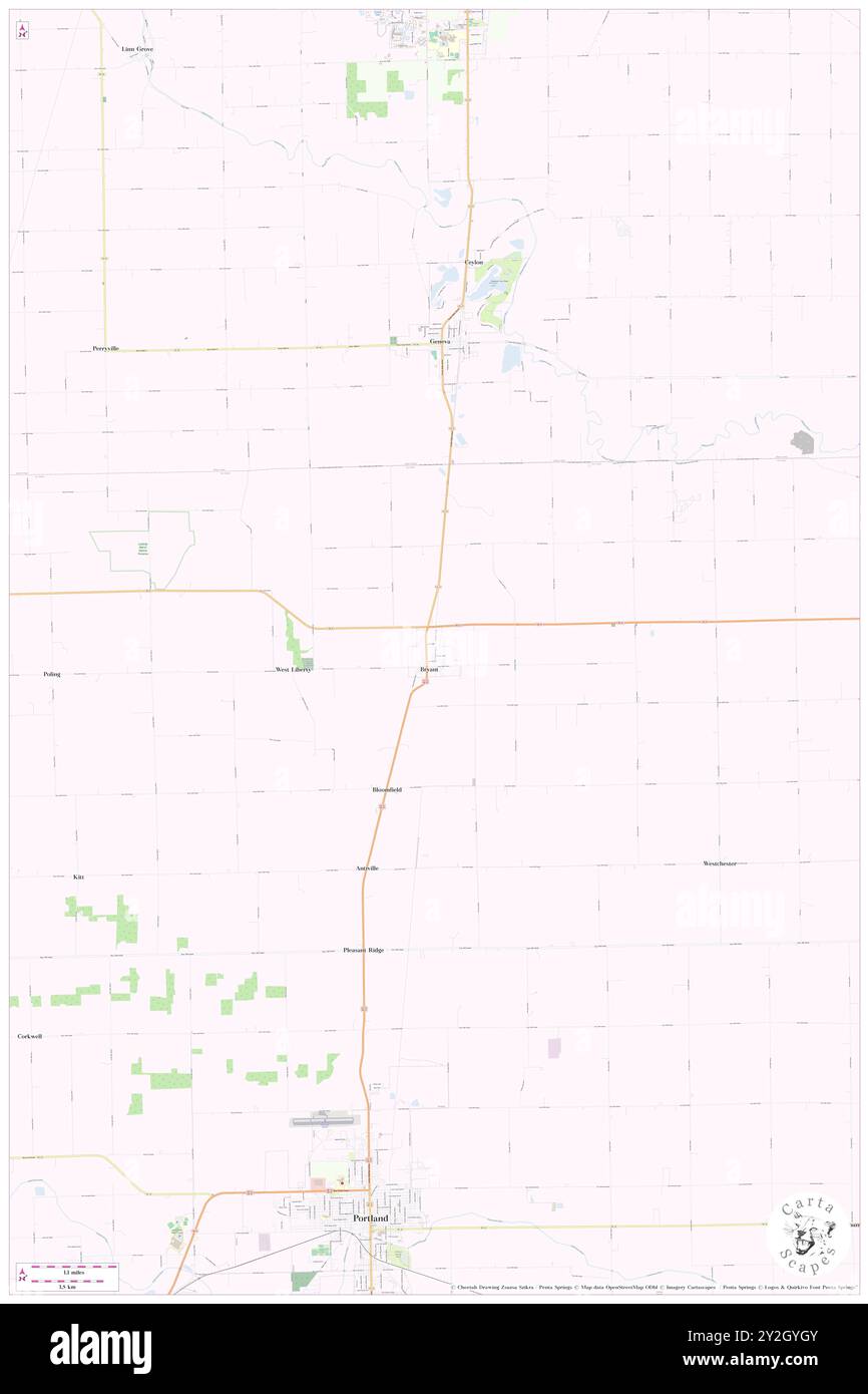 Jay county map hi-res stock photography and images - Alamy