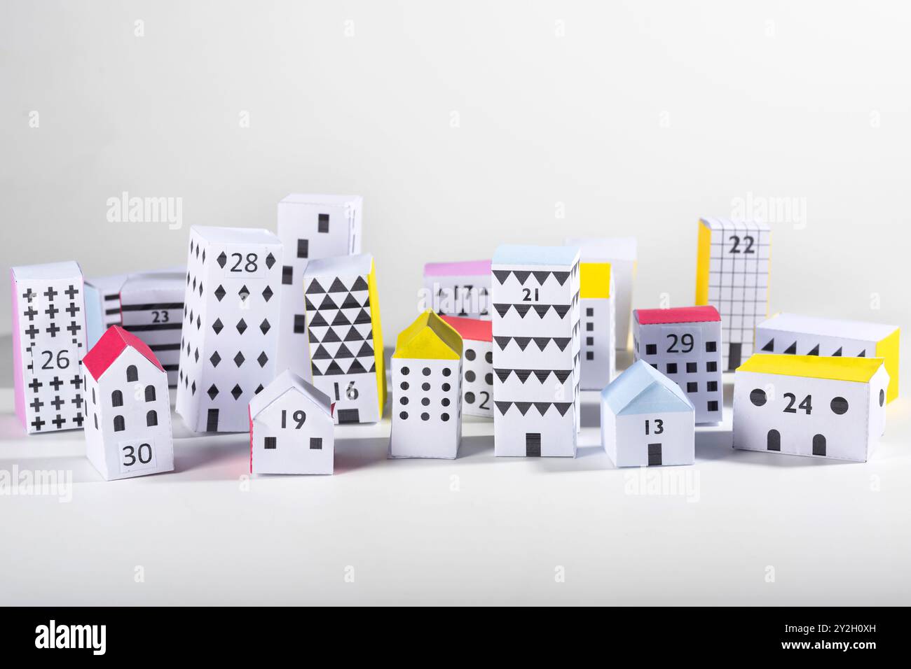 Paper city made of paper. The layout of the living array. Construction ...