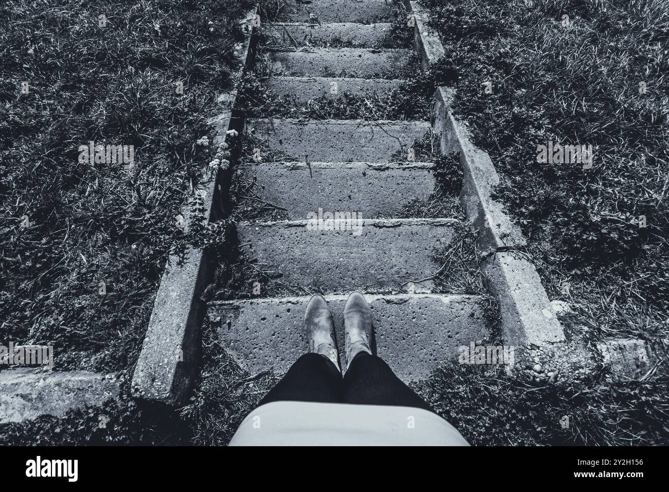 Person walking down steps nature hi-res stock photography and images ...