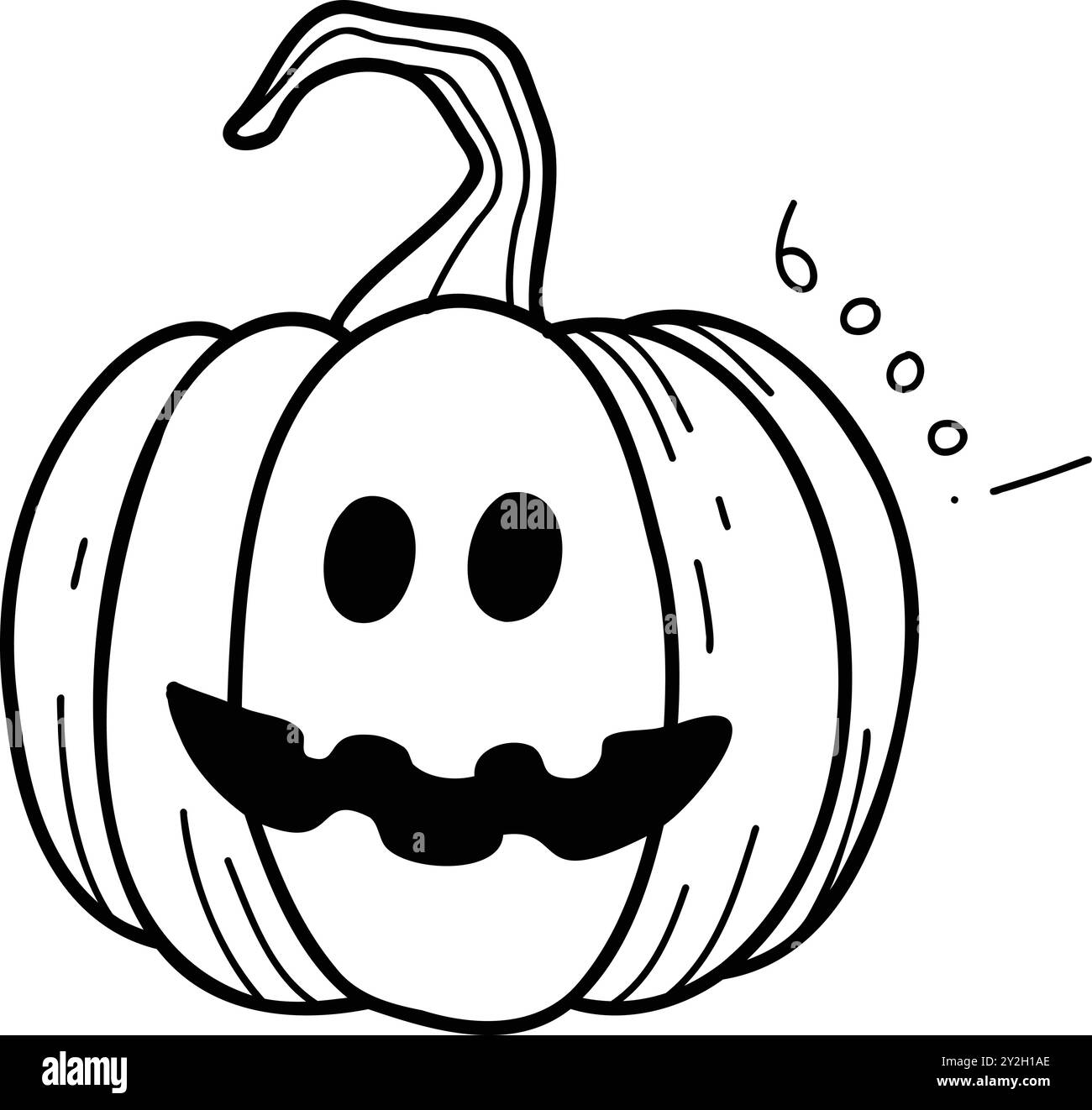 Traditional Halloween symbols: ghosts, ghost cat, pumpkin, witch hat ...