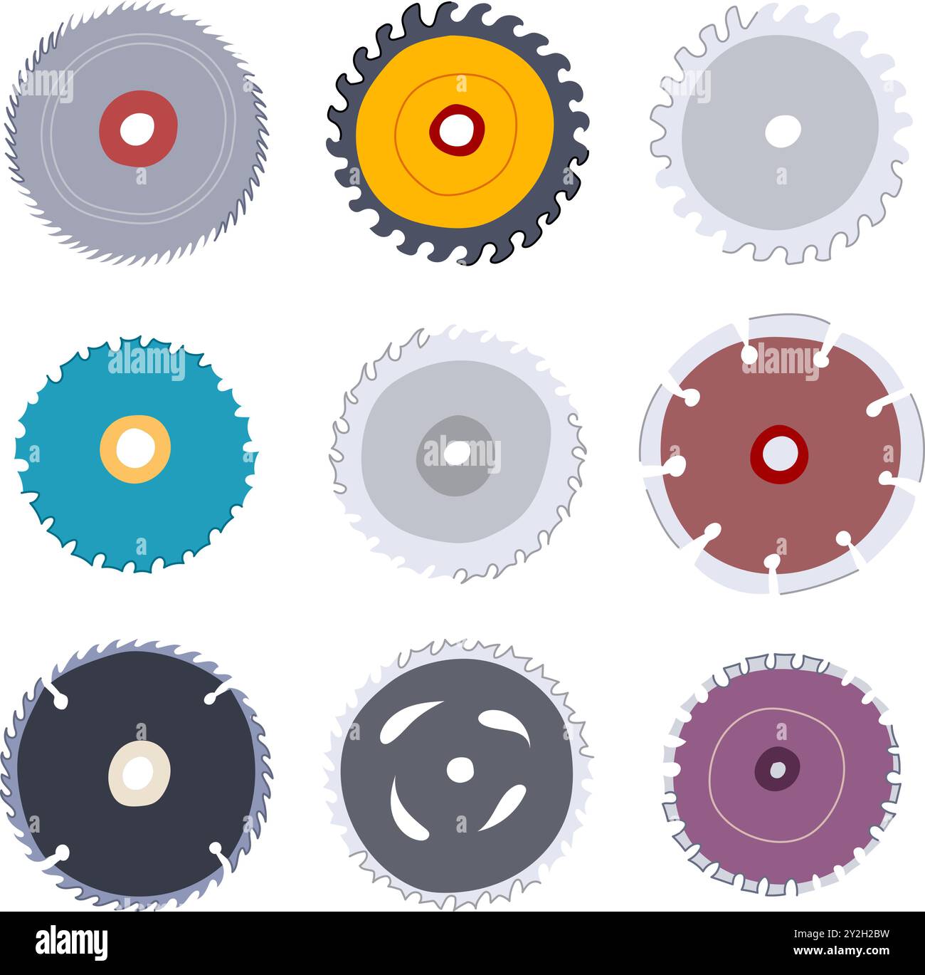 circular saw blade set cartoon vector illustration Stock Vector Image ...