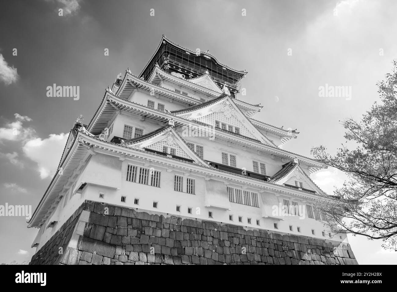 Japanese castle in city Black and White Stock Photos & Images - Alamy