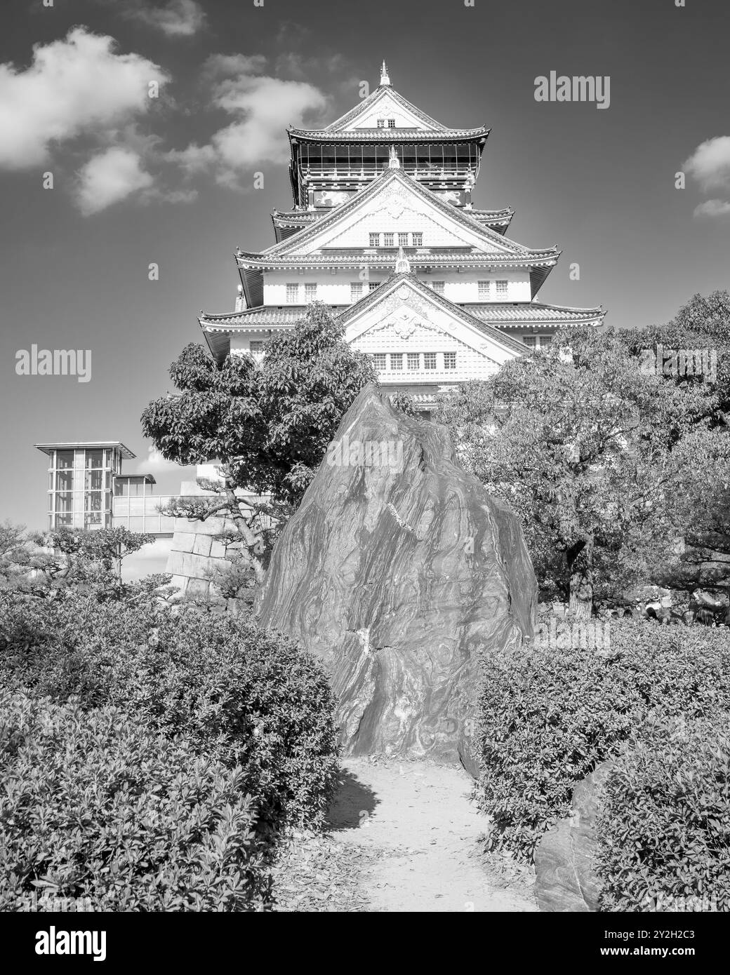 Japanese castle in city Black and White Stock Photos & Images - Alamy