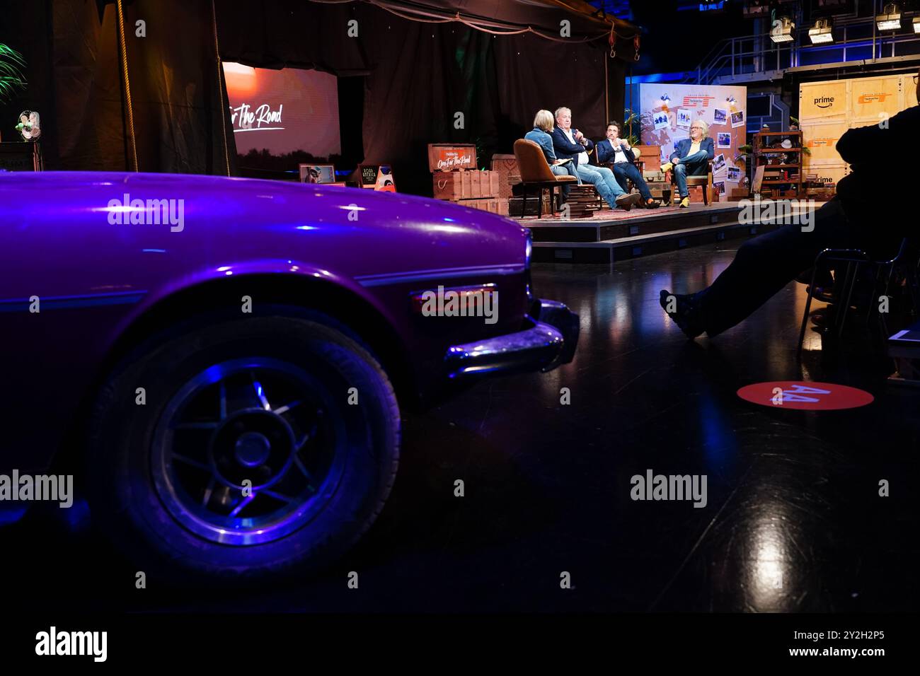 (left-right) Mariella Frostrup, Jeremy Clarkson, Richard Hammond and ...