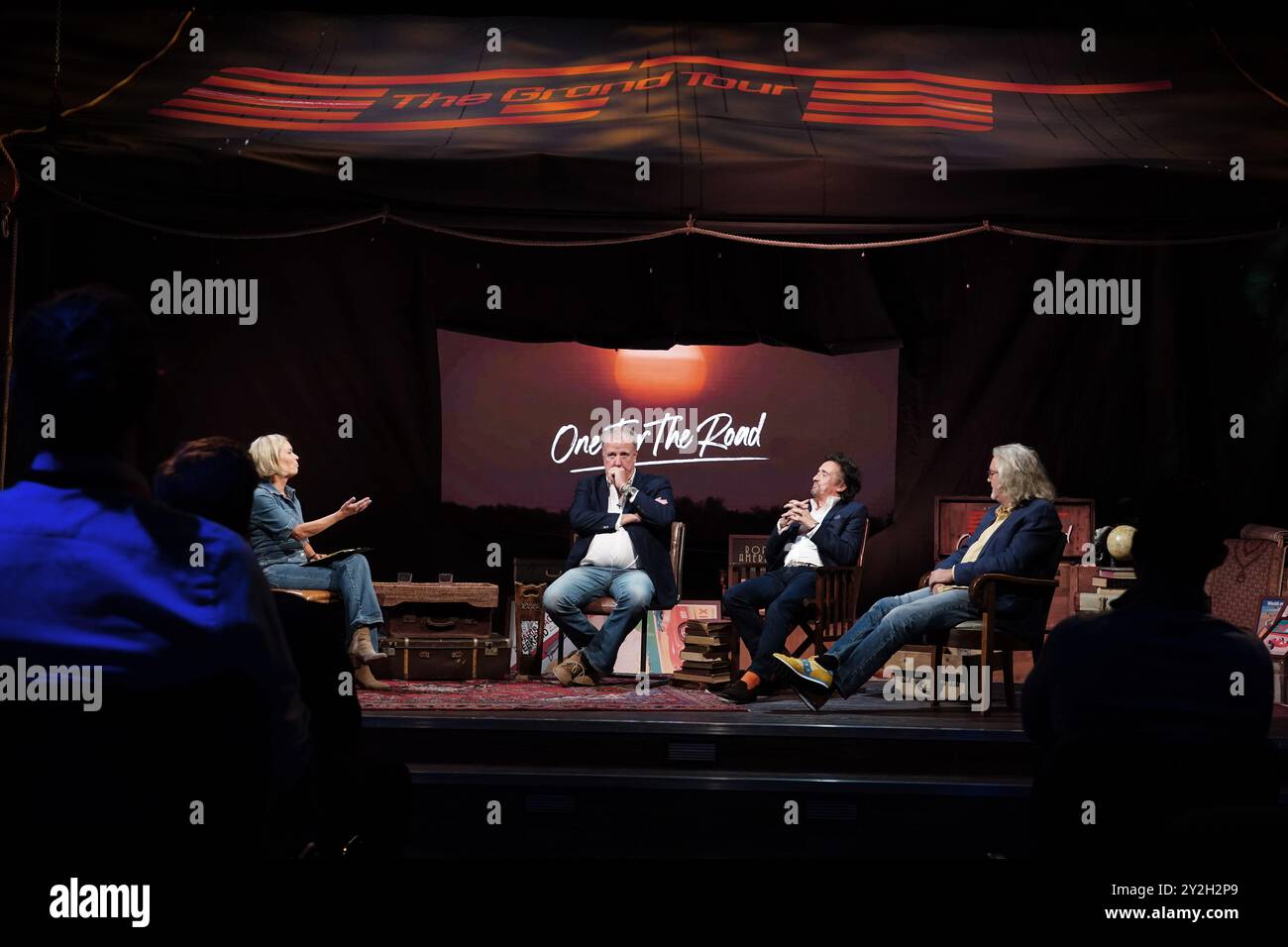 (left-right) Mariella Frostrup, Jeremy Clarkson, Richard Hammond and ...