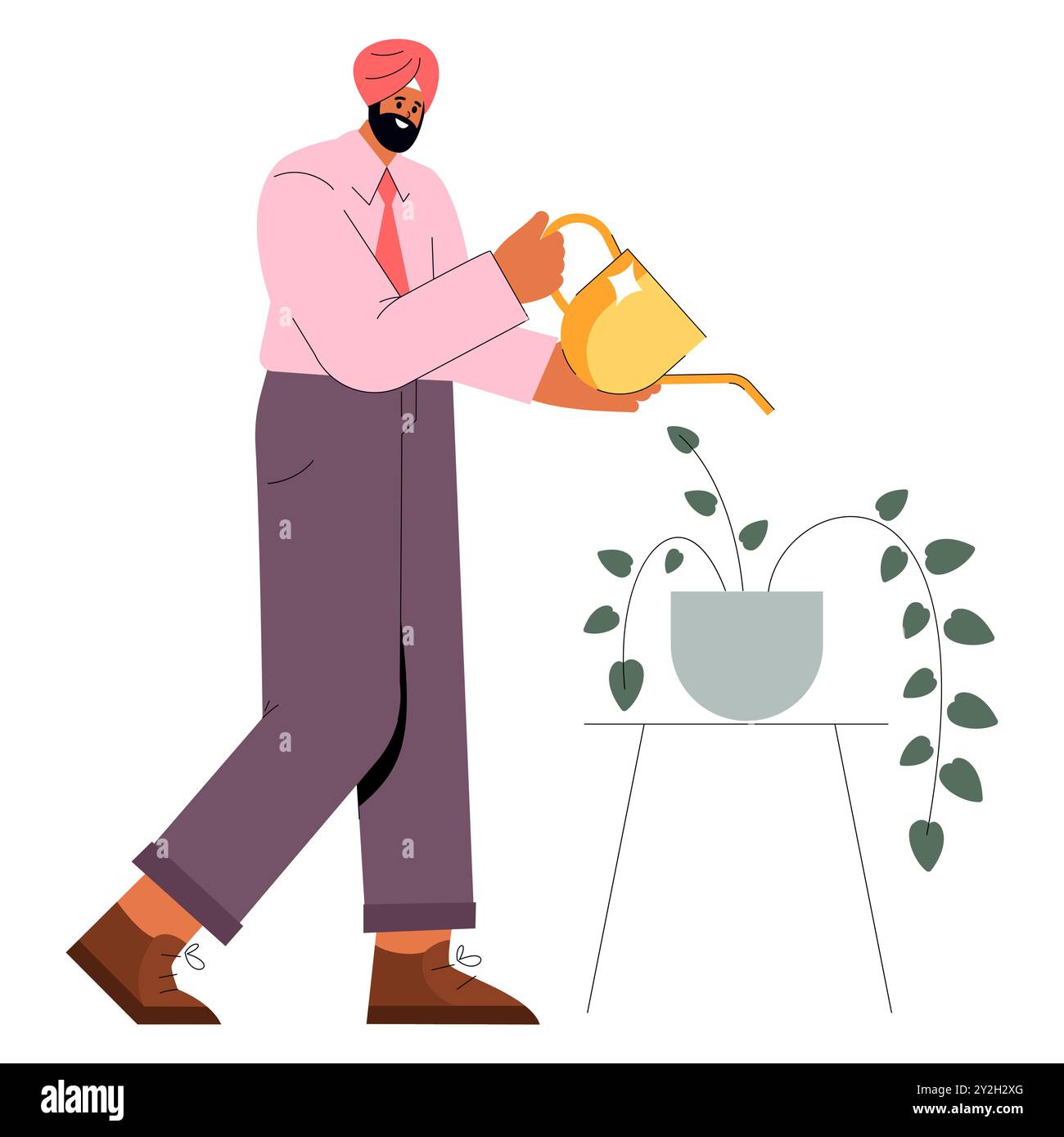 Diverse businessman nurturing growth concept. A turbaned man in a ... Diverse businessman nurturing growth concept. A turbaned man in a ...