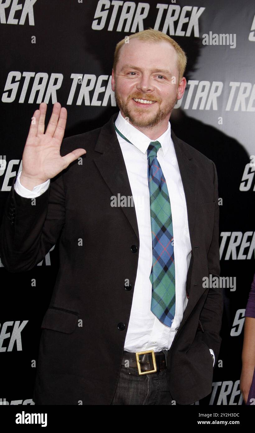 Simon Pegg at the Los Angeles premiere of 'Star Trek' held at the ...