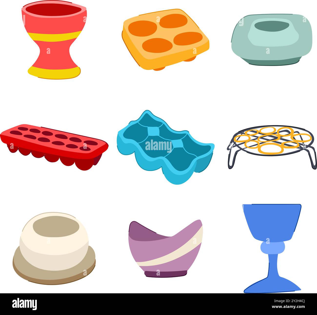 egg holder set cartoon vector illustration Stock Vector Image & Art - Alamy
