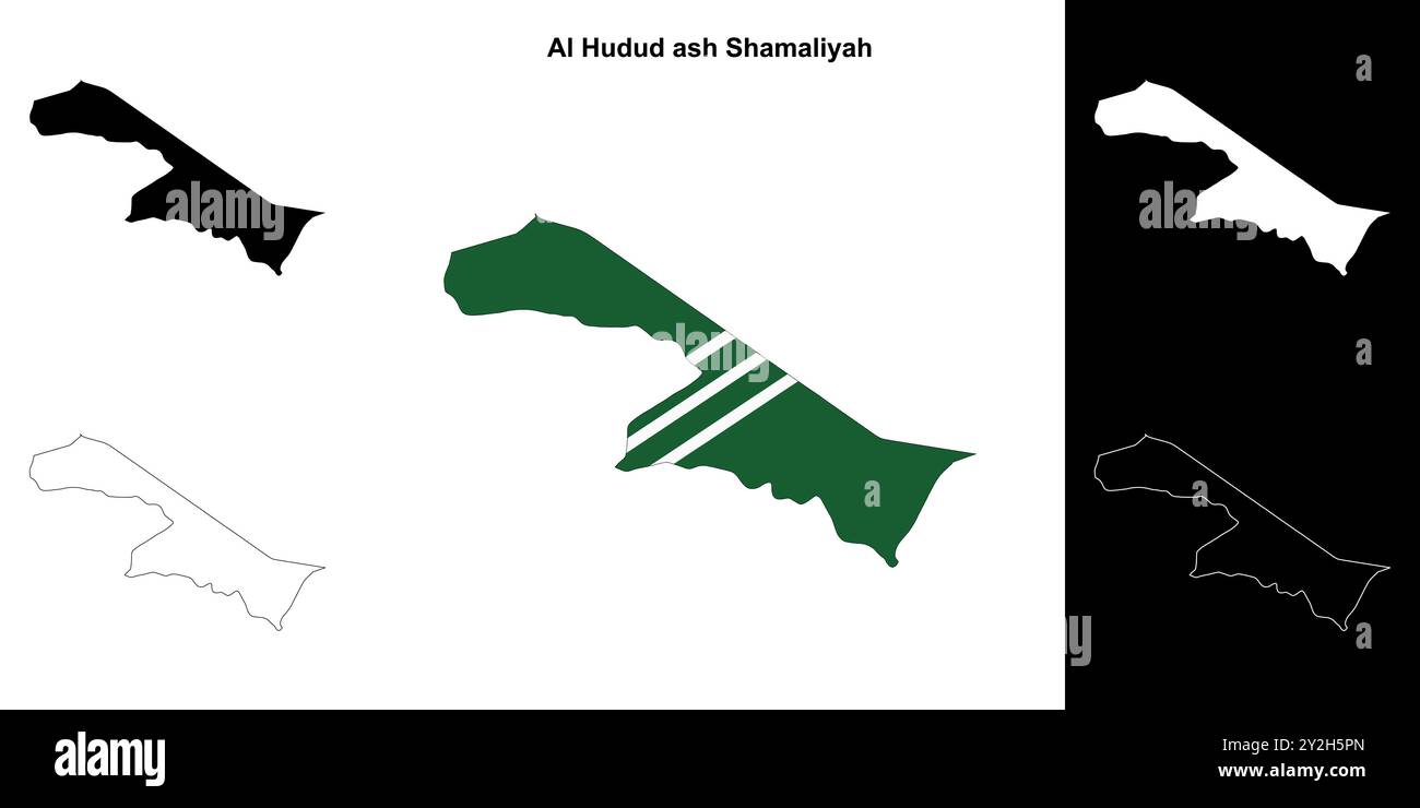 Al Hudud ash Shamaliyah province outline map set Stock Vector Image ...