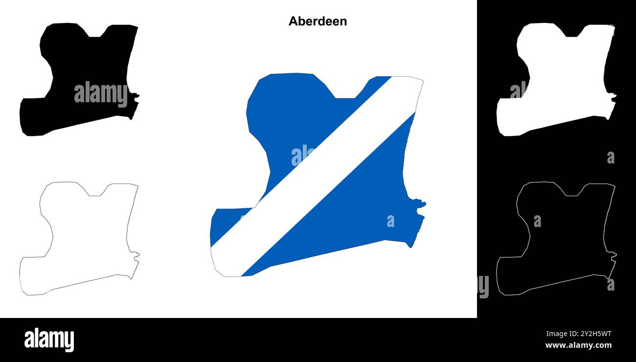 Aberdeen blank outline map set Stock Vector Image & Art - Alamy