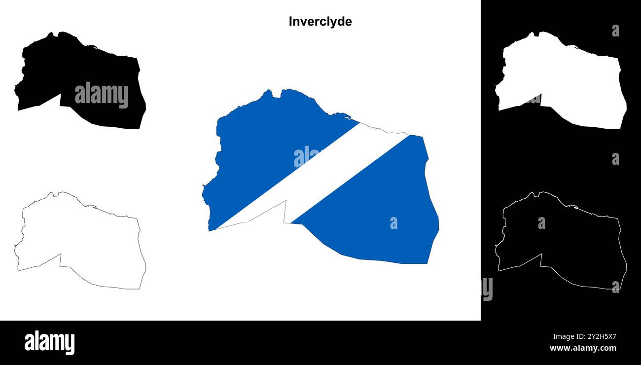 Inverclyde outline map hi-res stock photography and images - Alamy