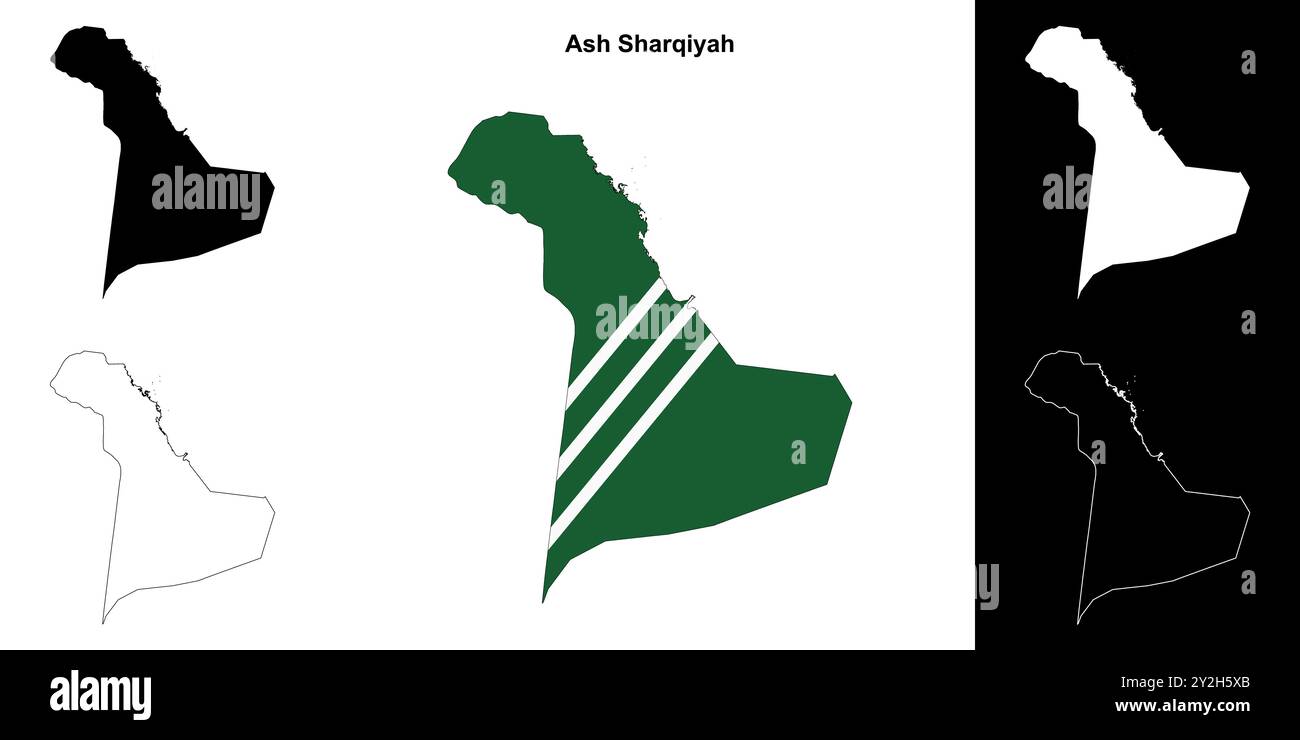 Ash Sharqiyah province outline map set Stock Vector Image & Art - Alamy