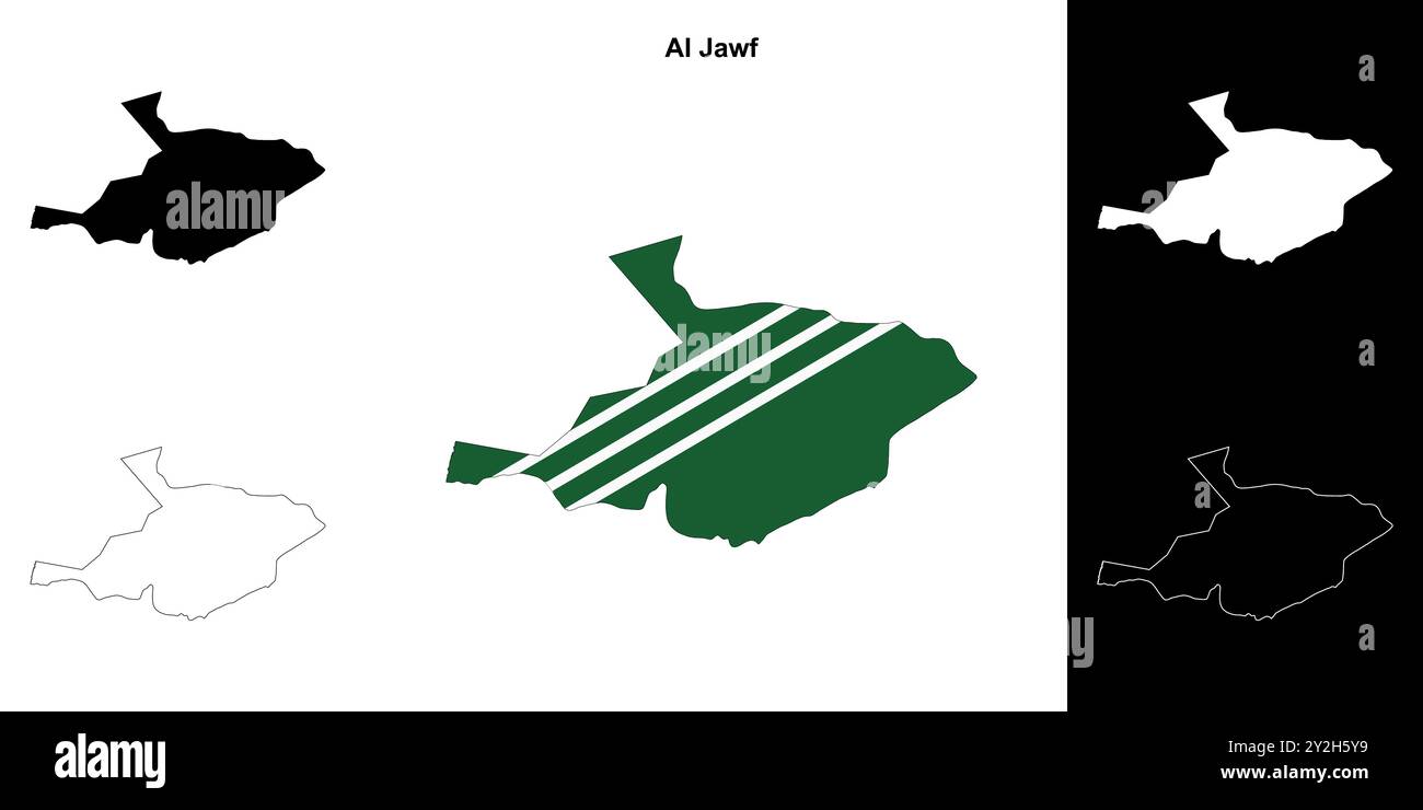Al Jawf province outline map set Stock Vector Image & Art - Alamy