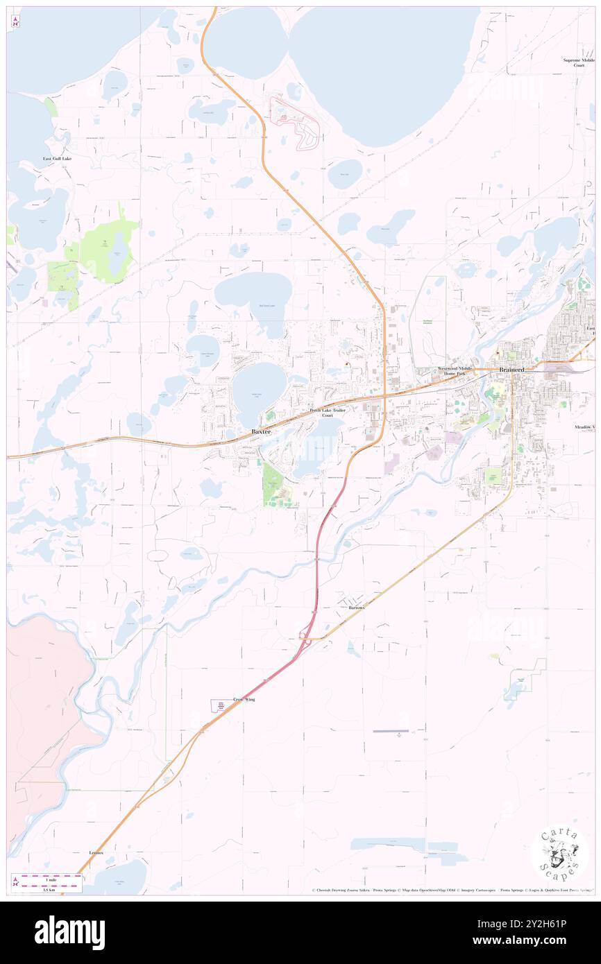 Map of baxter minnesota Cut Out Stock Images & Pictures - Alamy