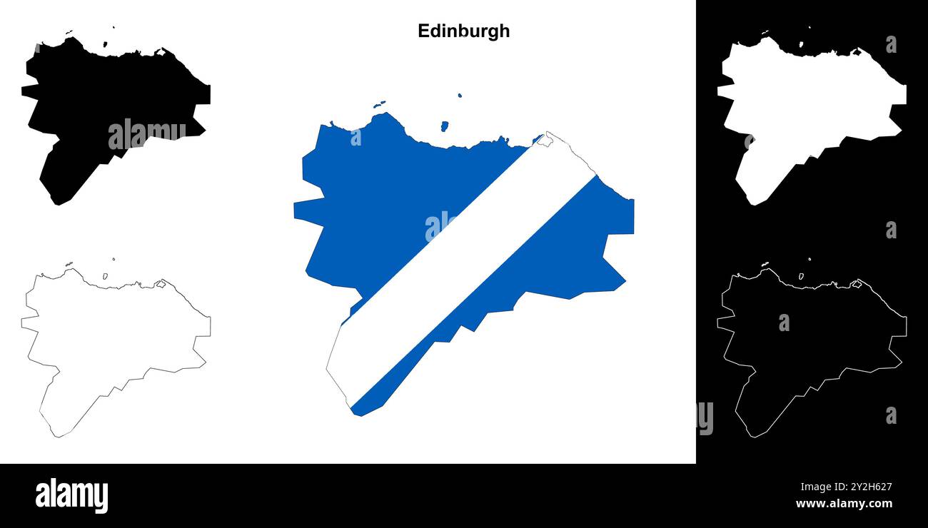 Edinburgh outline map hi-res stock photography and images - Alamy