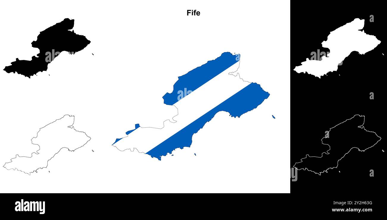 Fife blank outline map set Stock Vector Image & Art - Alamy