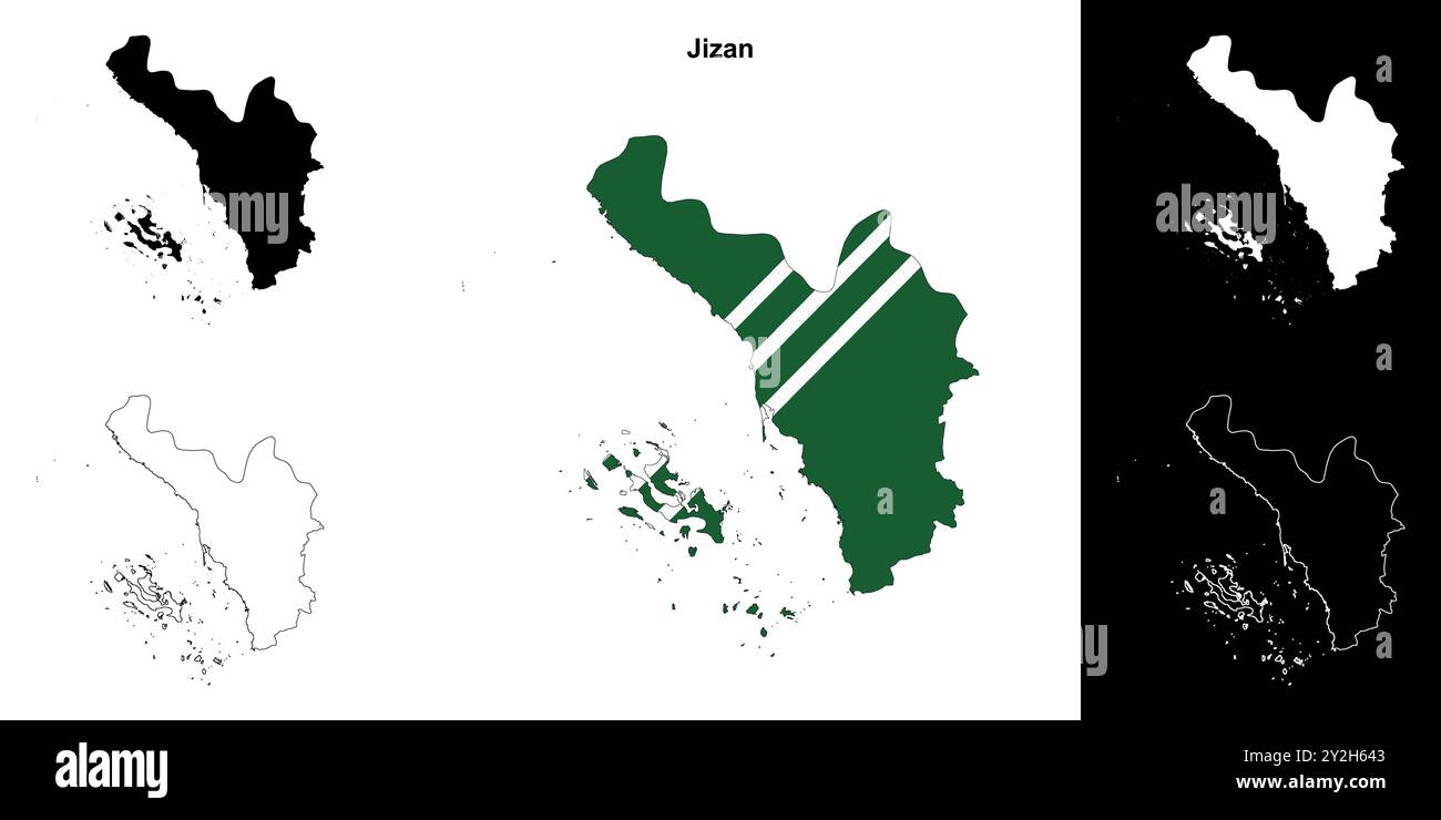 Jizan province outline map set Stock Vector Image & Art - Alamy