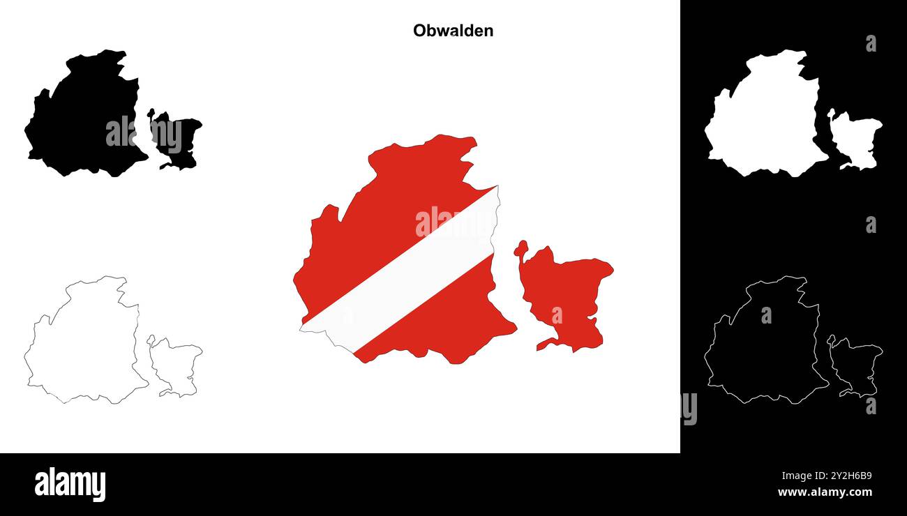 Obwalden canton outline map set Stock Vector Image & Art - Alamy