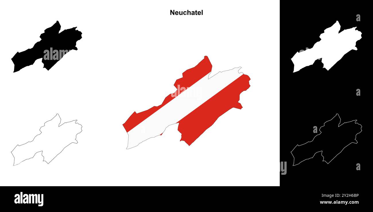 Neuchatel canton outline map set Stock Vector Image & Art - Alamy