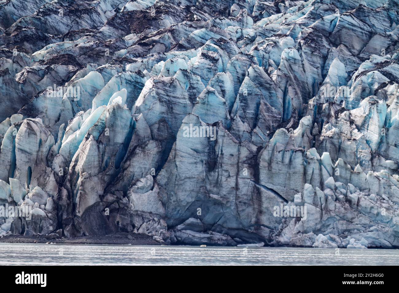 A close up view of Lamplugh Glacier in Glacier Bay National Park and ...