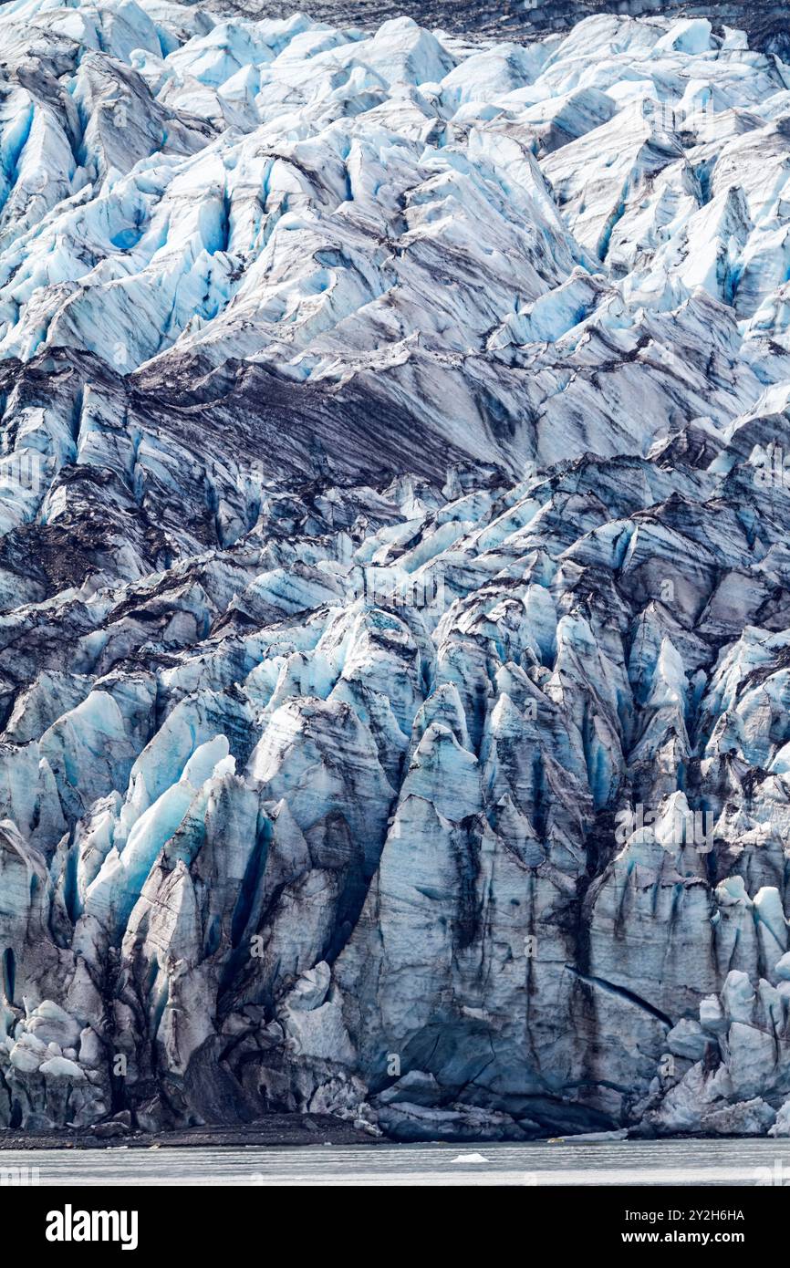 A close up view of Lamplugh Glacier in Glacier Bay National Park and ...