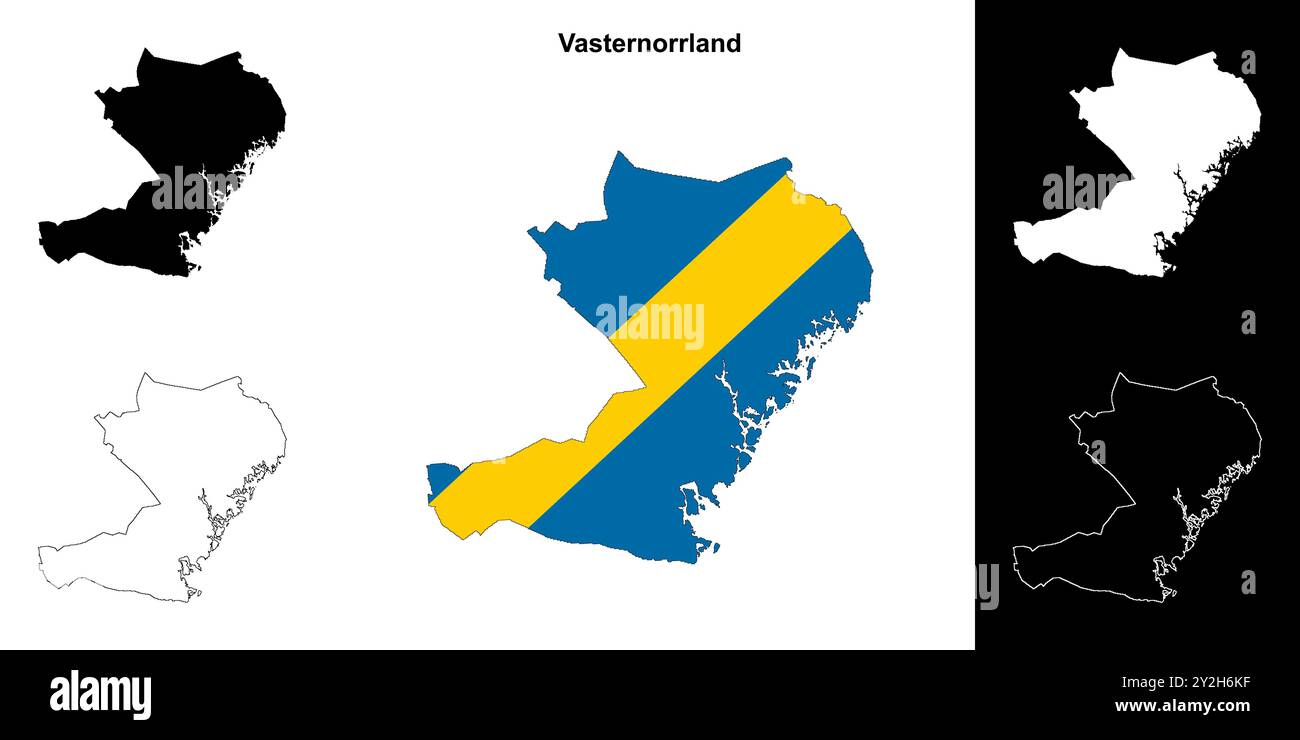 Vasternorrland county blank outline map set Stock Vector Image & Art ...
