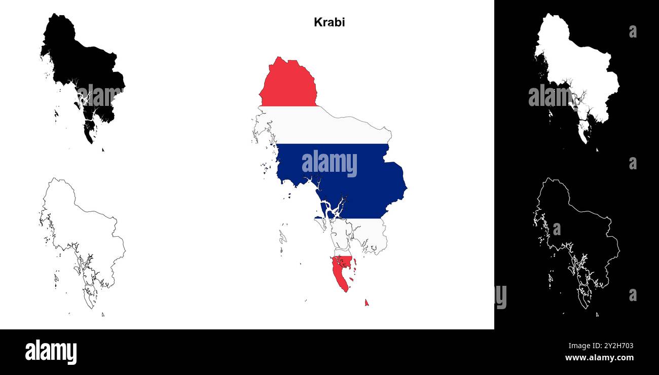 Krabi province outline map set Stock Vector Image & Art - Alamy