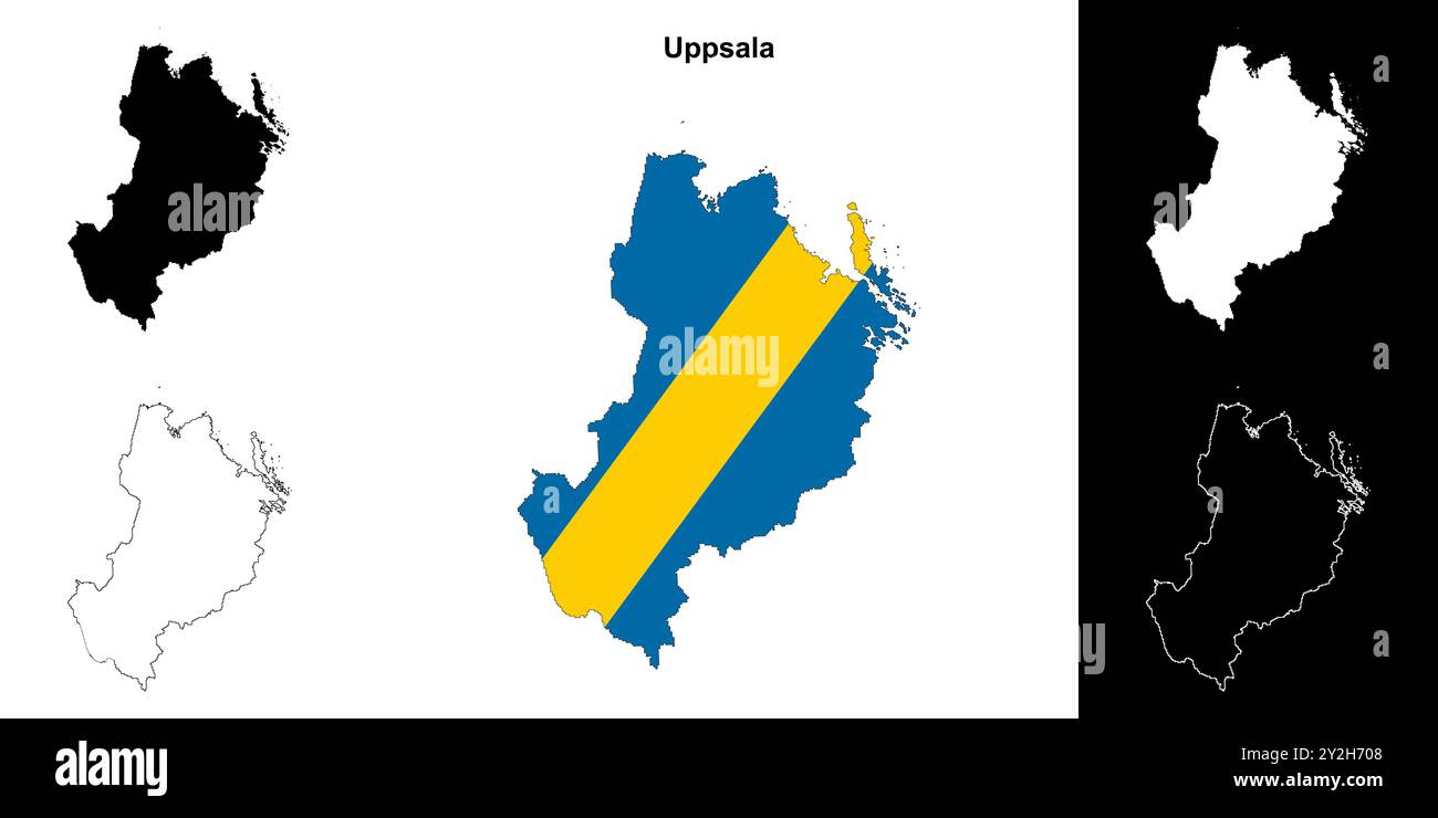 Uppsala county blank outline map set Stock Vector Image & Art - Alamy