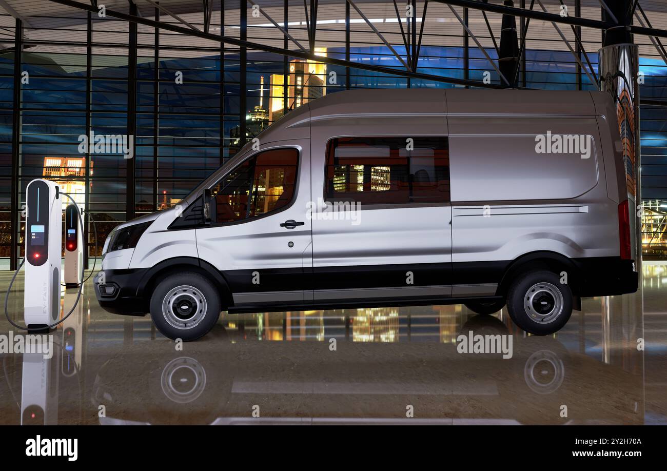 Ford E-Transit Electric Van Stock Photo - Alamy