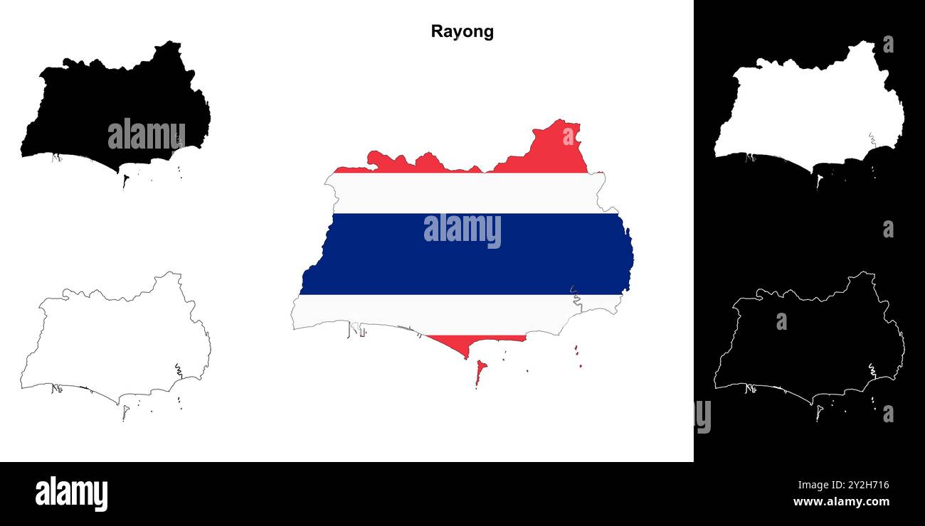 Rayong province outline map set Stock Vector Image & Art - Alamy